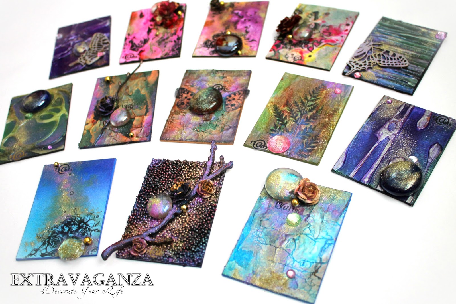 13 arts: Artist Trading Cards "13 textures"