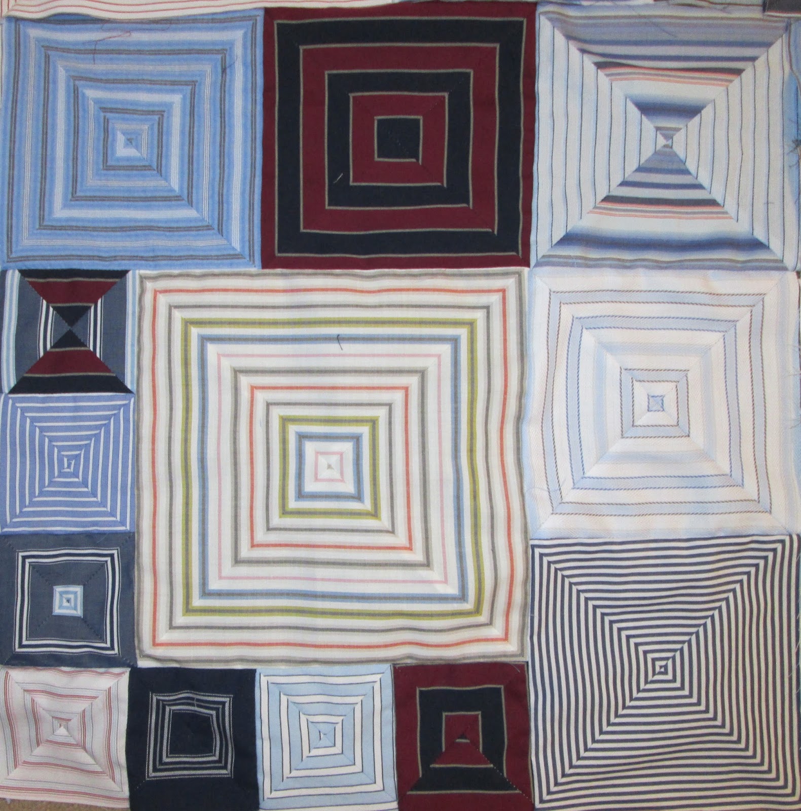 Jersey Quilter: Shirt Stripe Boxes - we have a finish!