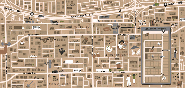 I Draw Maps: Illustrated Map of Dhubai for Al Quoz Arts Festival by ...