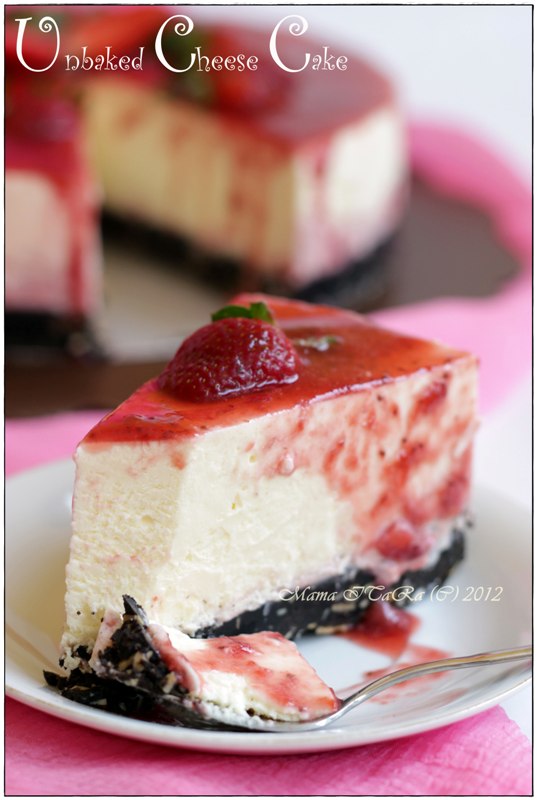 Dapur Itara: Unbaked Strawberry Cheese Cake