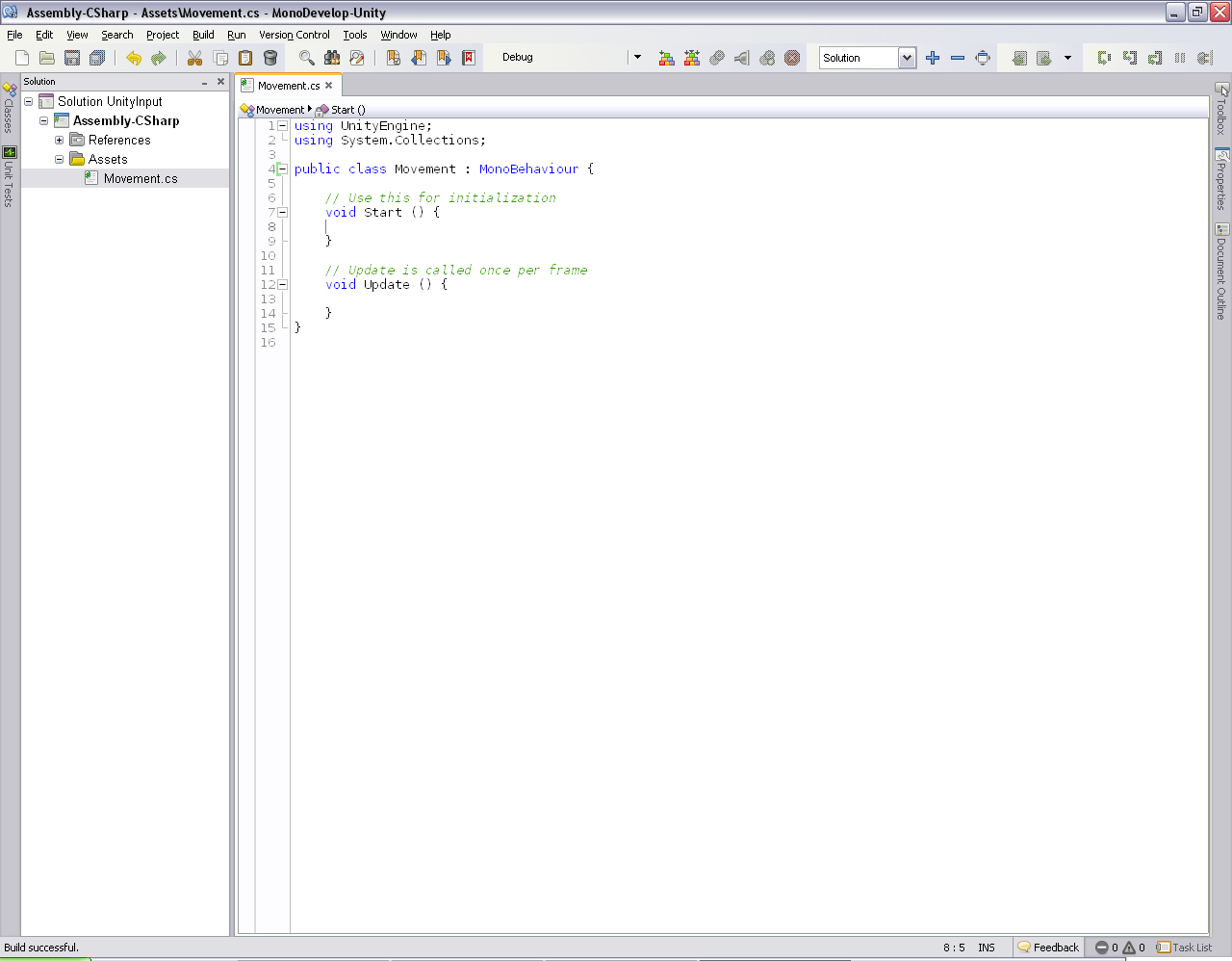 Programmer's Ranch: Unity3D: Moving an Object with Keyboard Input
