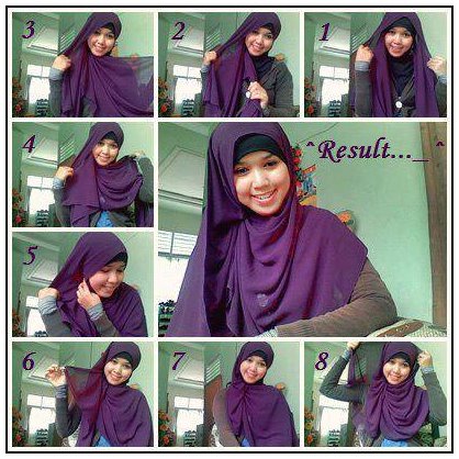 Tutorial Jilbab Pashmina Segi Empat