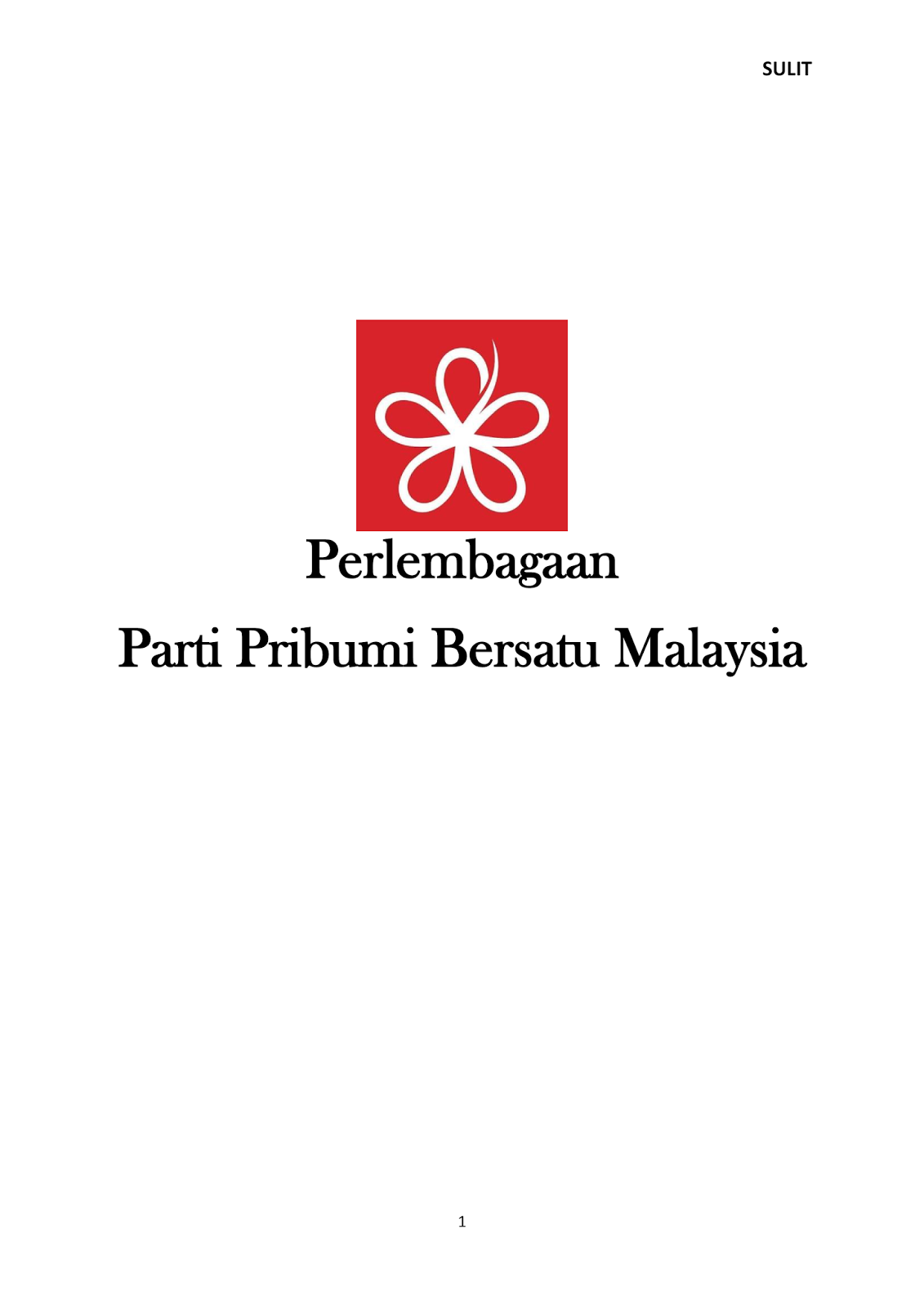 Dokumen Penuh Perlembagaan PPBM / BERSATU - 13 June 2017
