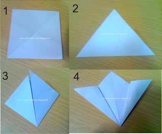 "The Crafty World" - Pankh Arts: Three Pointer Origami Paper Flower