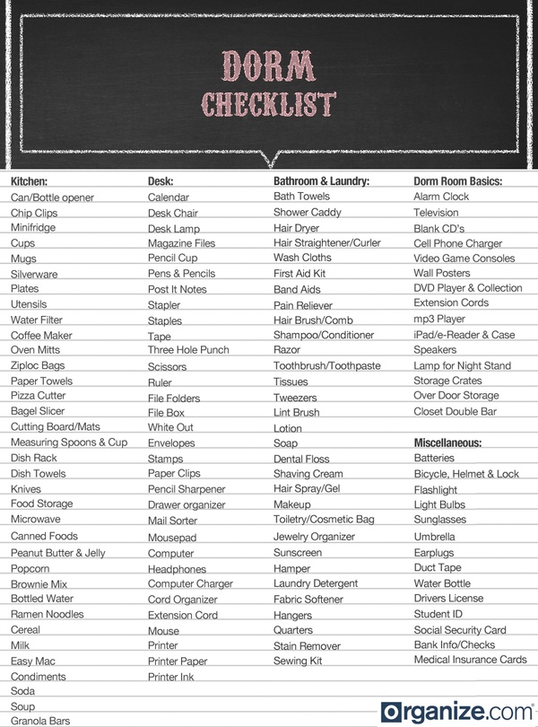 Paint Me Chic: Dorm Checklist