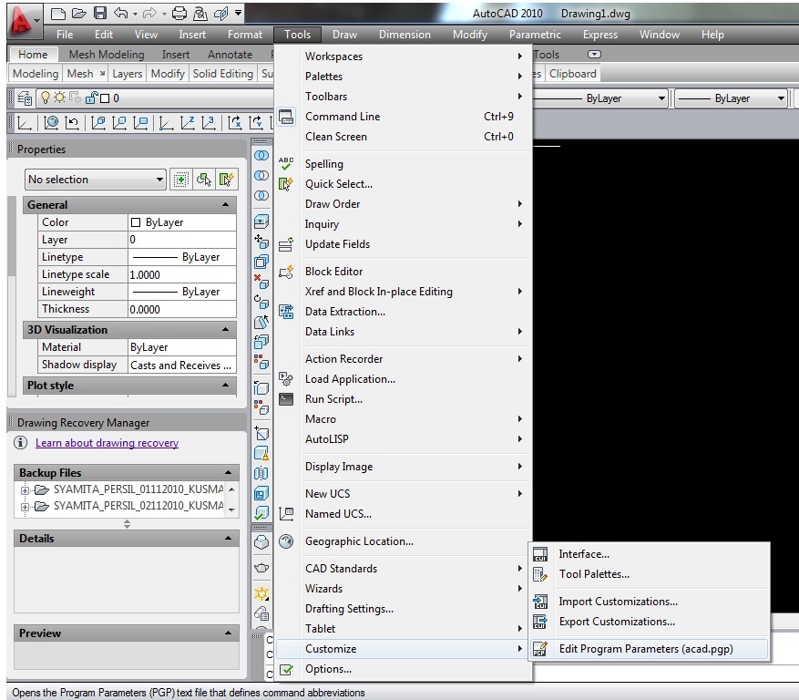Merubah Kode Perintah dalam AutoCad | share your experience
