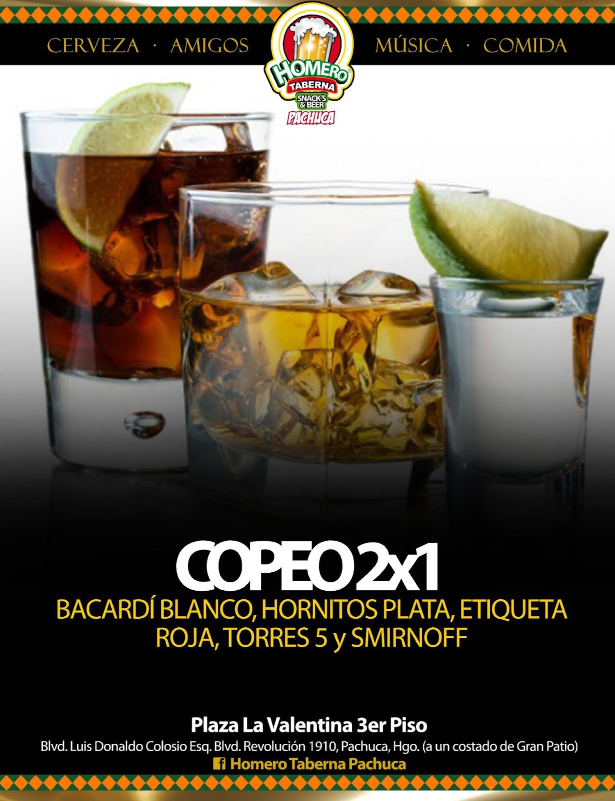 Homero Taberna Franquicia: Promos Homero Pachuca