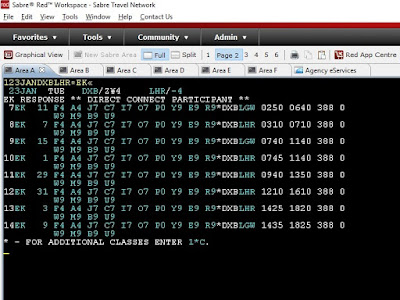 Sabre : How to check flight availability in Sabre system