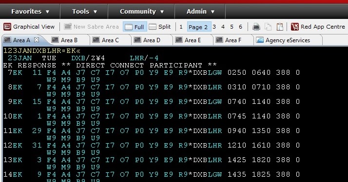 Sabre : How to check flight availability in Sabre system