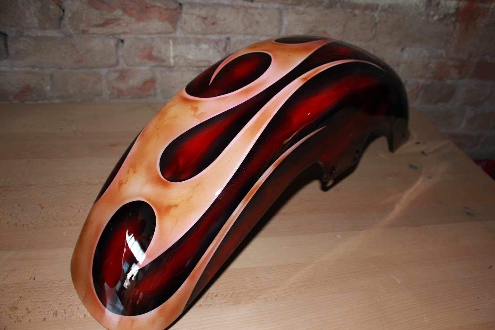 Online Motorcycle Paint Shop: Red Fire and Flames