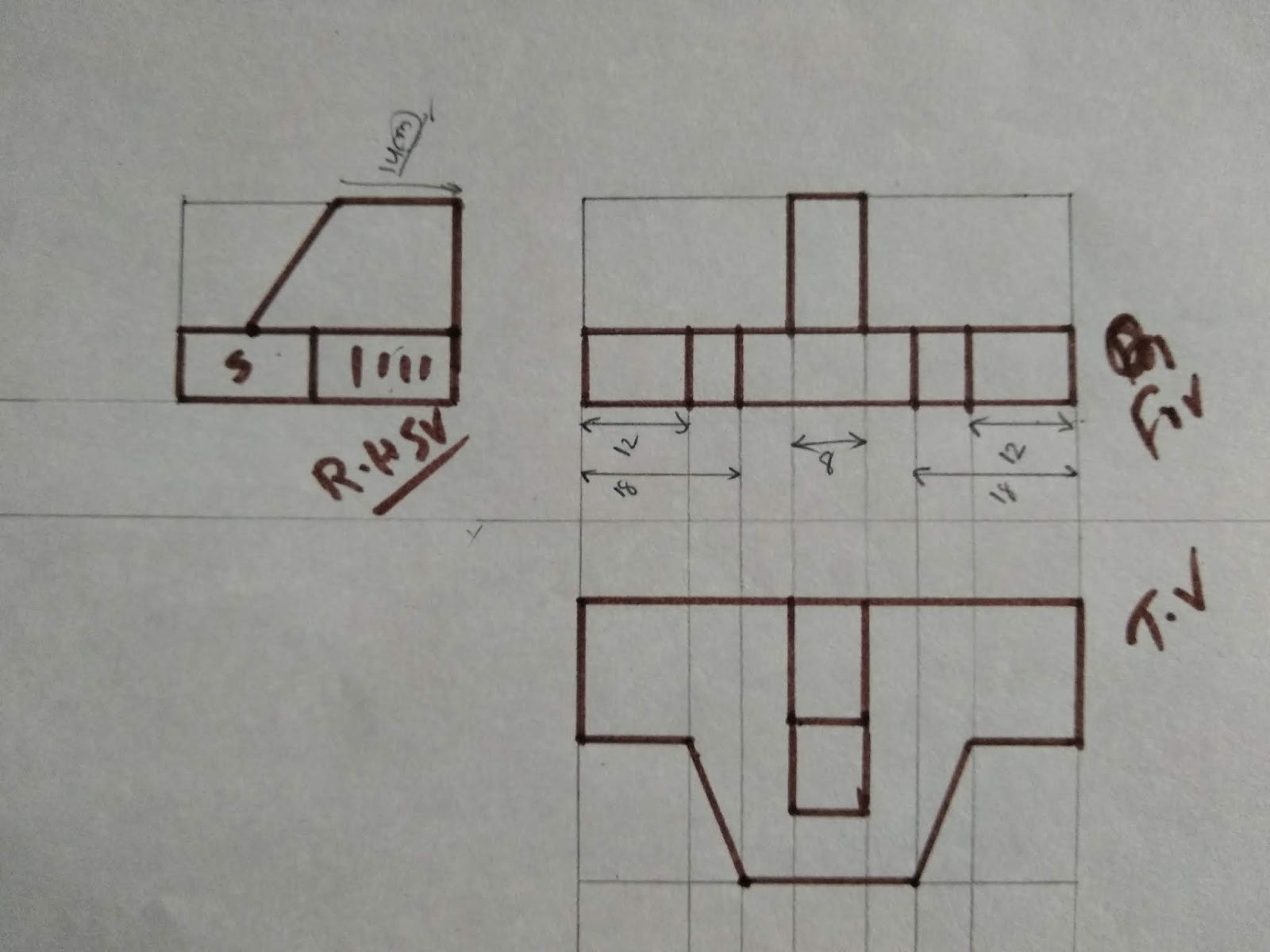 orthographic projection-7 in first angle and third angle explained by 3 ...