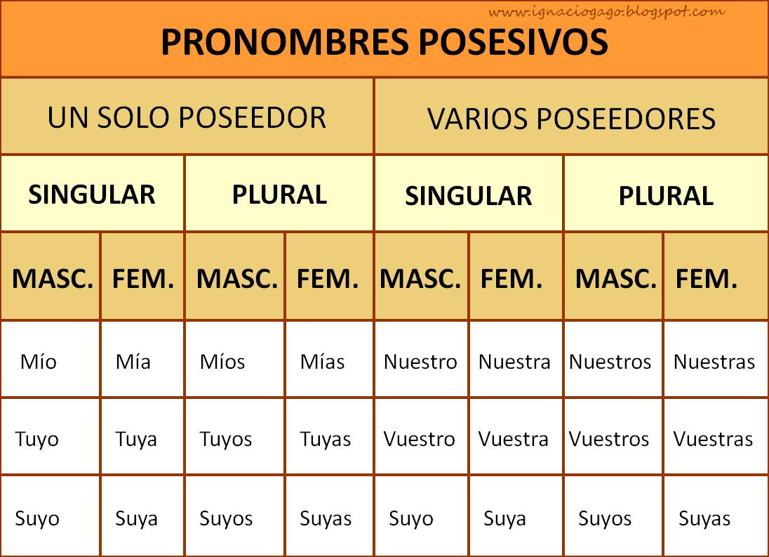 sociales y lengua: Los pronombres posesivos y demostrativos