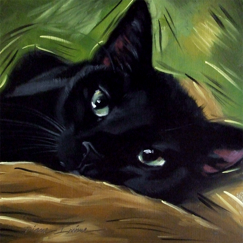 Paintings From the Parlor: Lisa's Black Cats Lucy and Leo - Custom Cat ...