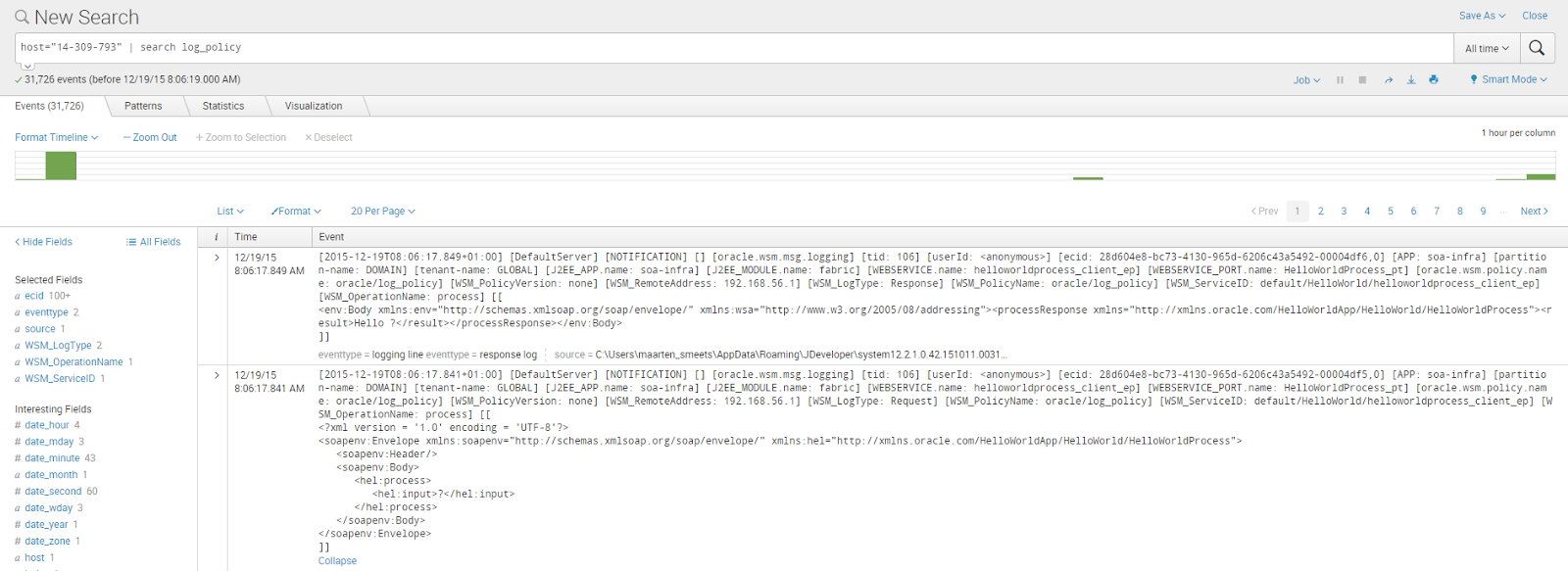 Oracle SOA / Java blog: A first look at Splunk. Monitor Oracle SOA Suite service response times