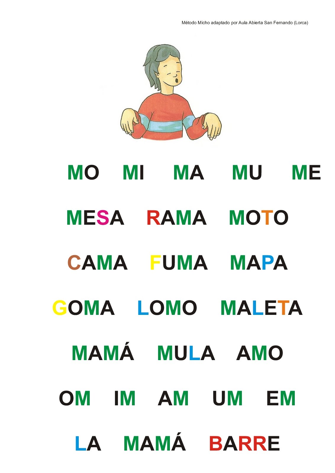 RECURSOS Y ACTIVIDADES PARA EDUCACIÓN INFANTIL: FICHAS LECTURA MAYÚSCULAS