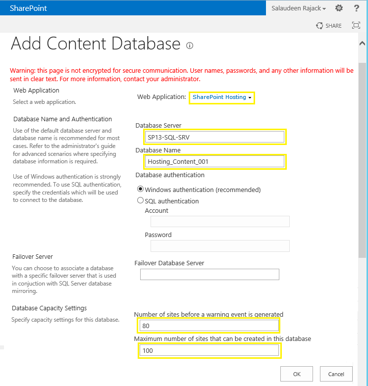 How to Create a New Content Database in SharePoint 2013 using ...