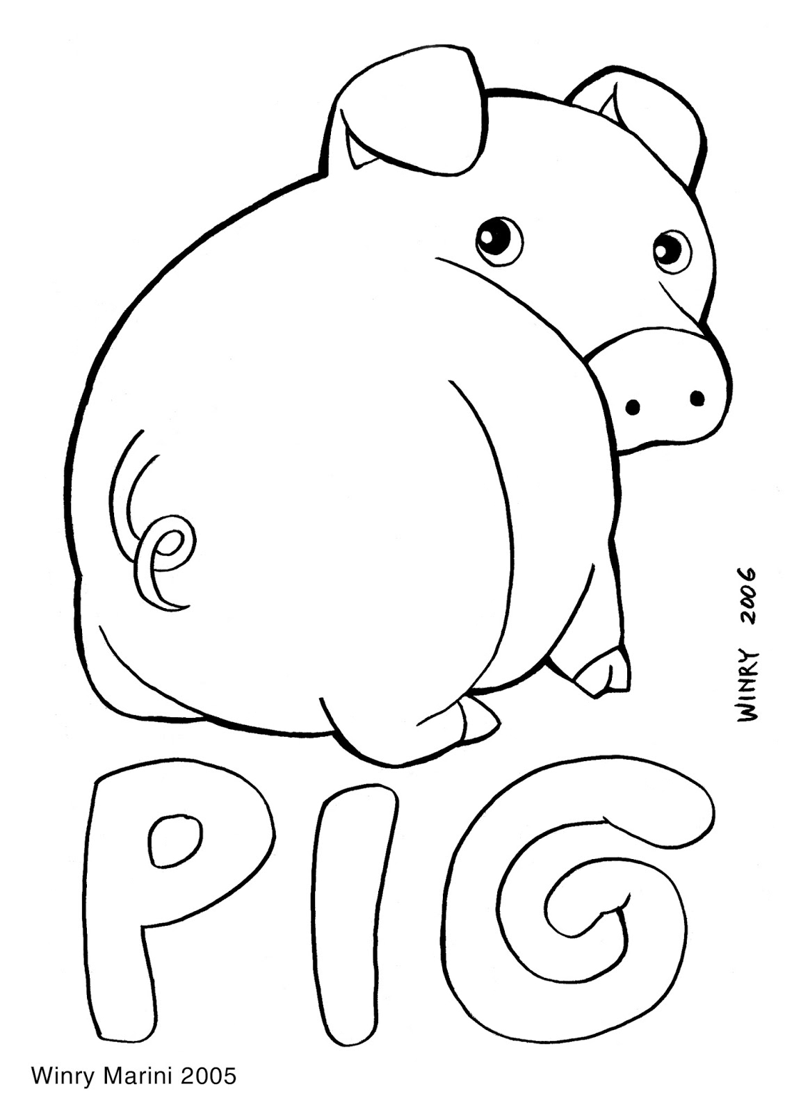 Art and Lore: Pig Coloring Page (Mewarnai Babi)