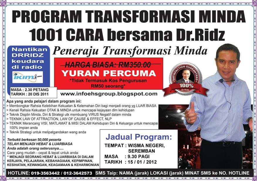 Usahawan Negeri Sembilan: PROGRAM TRANSFORMASI MINDA 1001 CARA