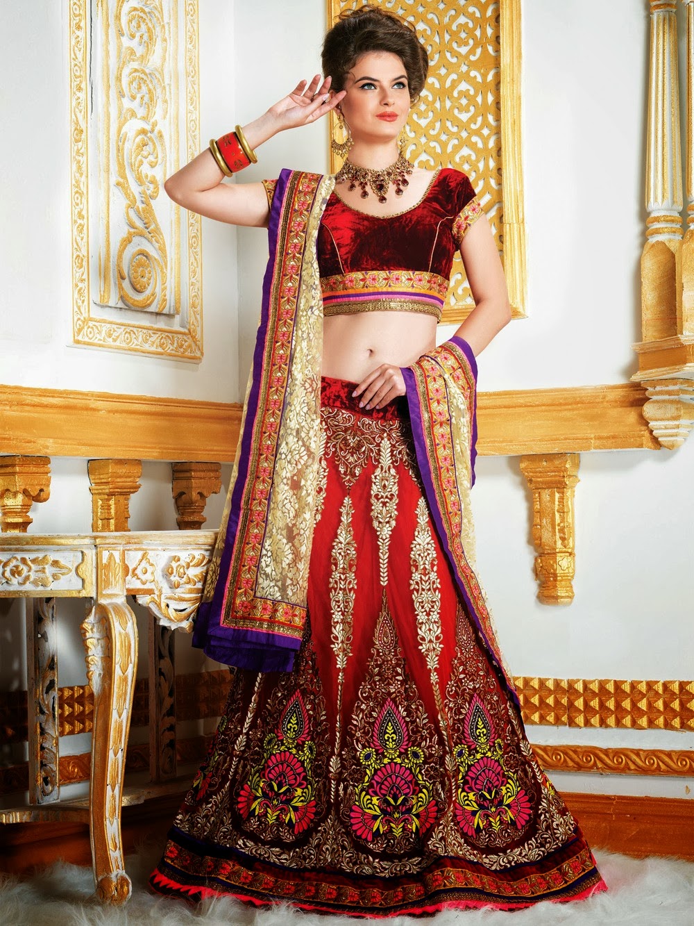 Lehenga Choli Saree Designs Blouse Designs 2014 Style Saree Choli ...