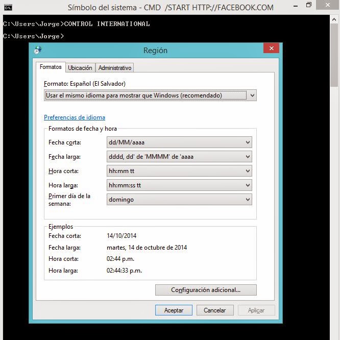 Comandos de CMD: 2014