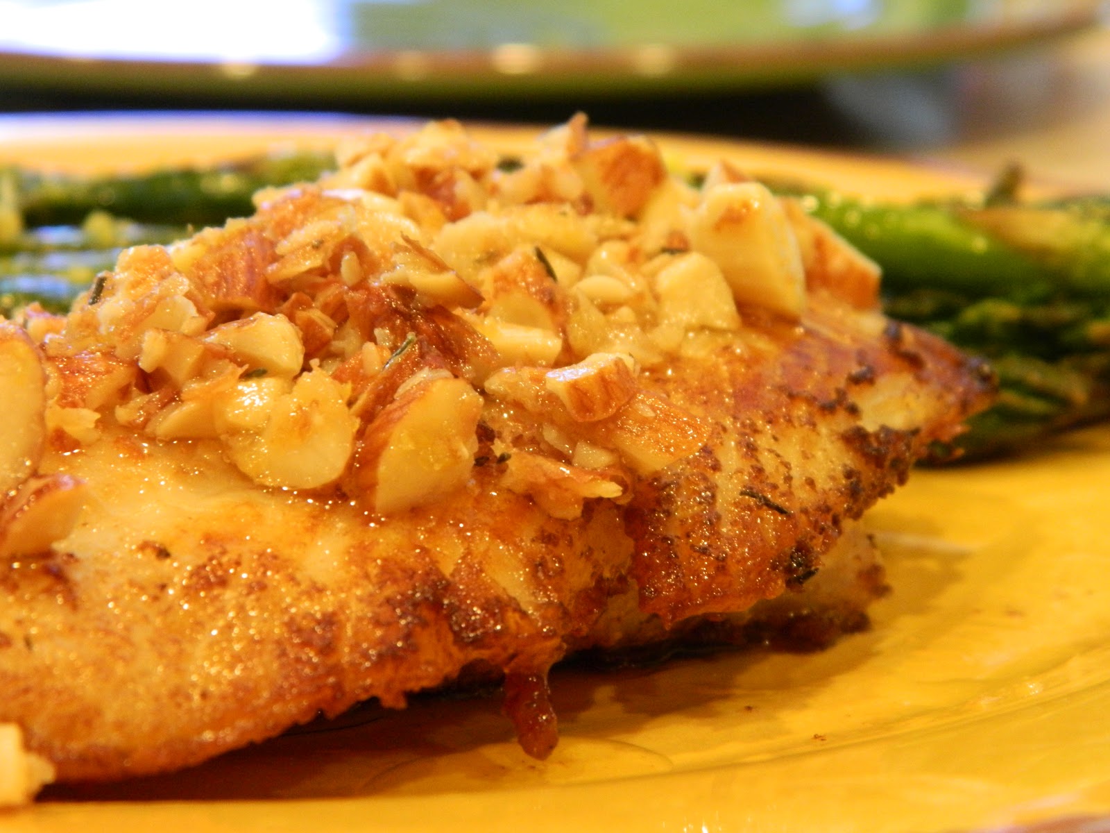 Primal Bites: Pan Fried Fish w/ Lemon Almond Crumble & Asparagus