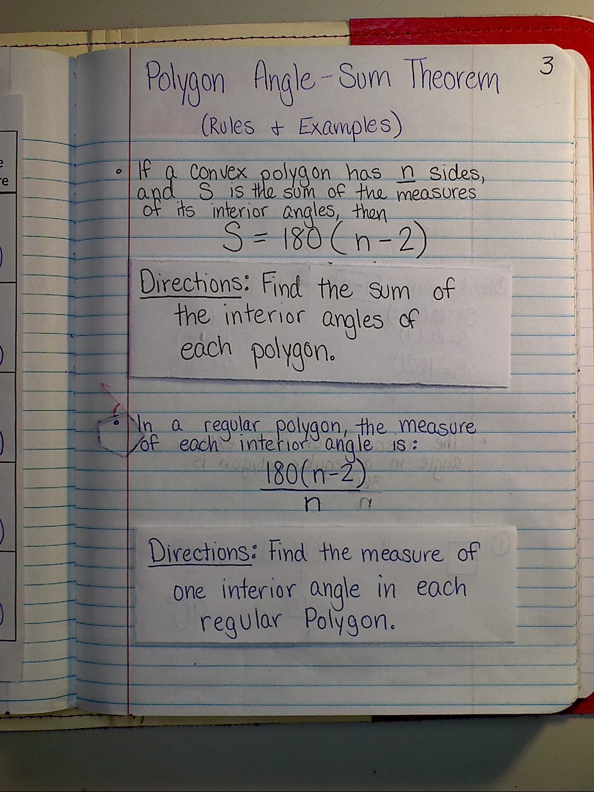 Mrs. Atwood's Math Class: Polygon Angle-Sum Theorem & Parallelograms