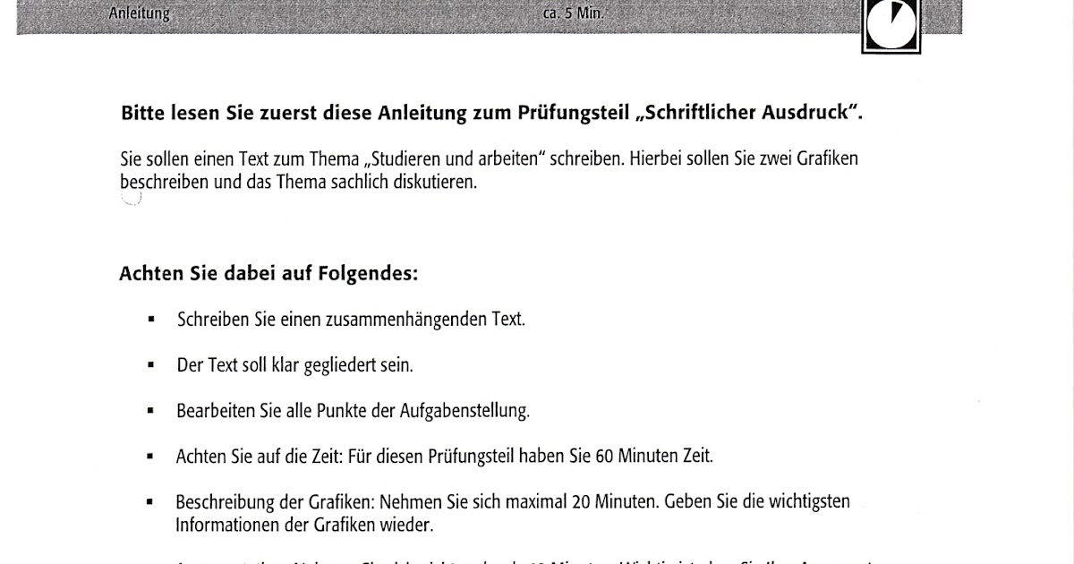 TestDaF Schreiben: Studieren und Arbeiten (1)