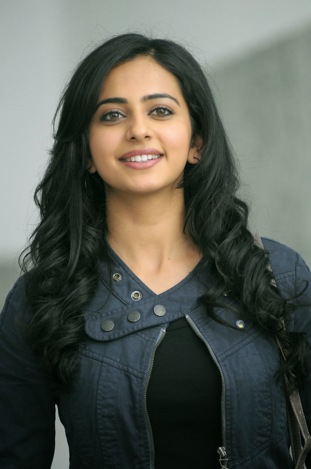 Rakul Preet Singh Smiling Face Stills In Black Dress Rakul Preet Singh