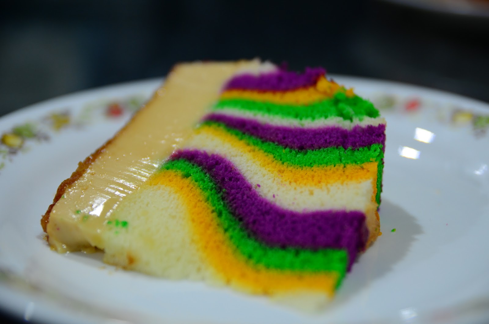 speak with heart: kek puding karamel pelangi