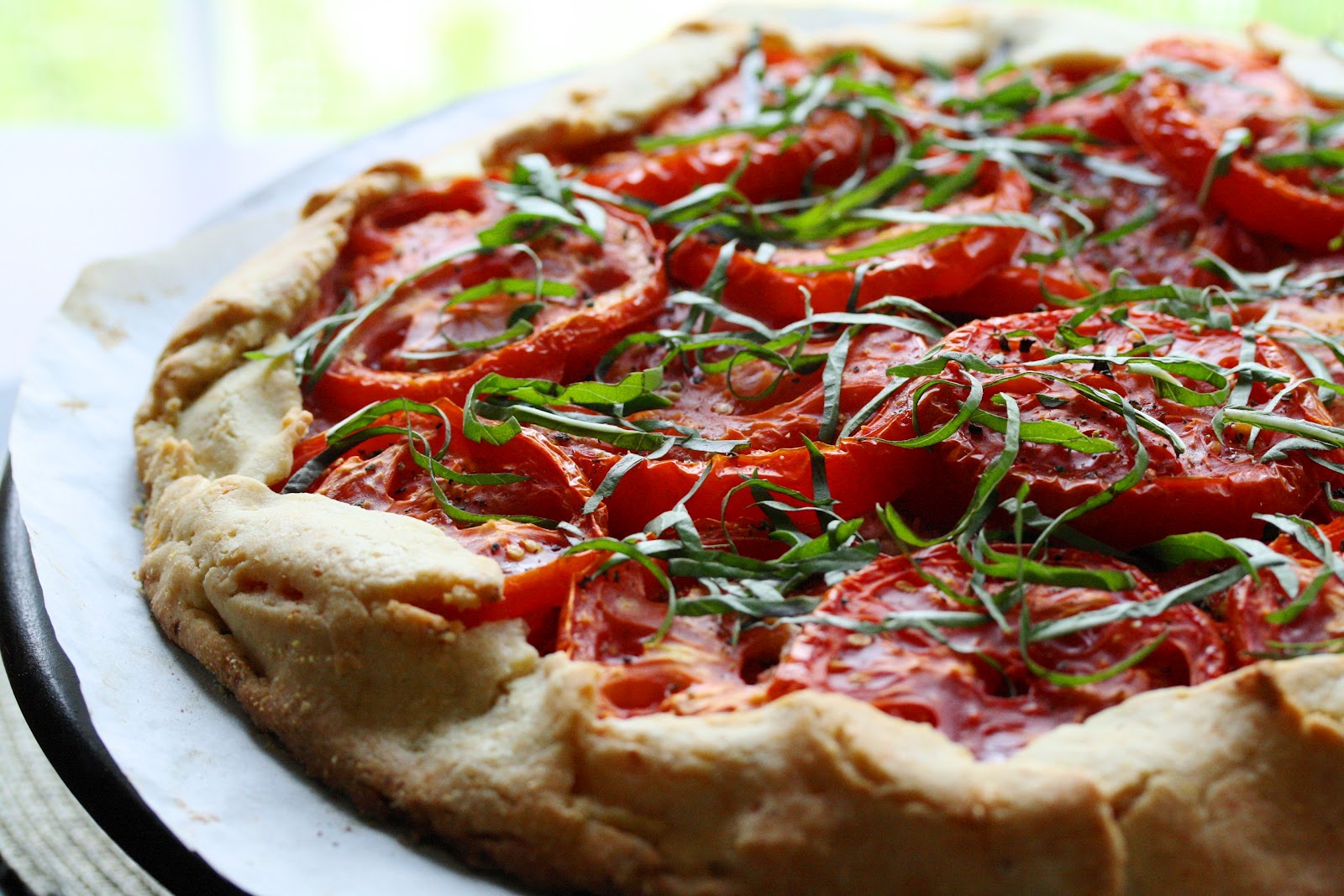 "Garden to table" - Rustic Tomato-Basil Tart - Saving Room for Dessert