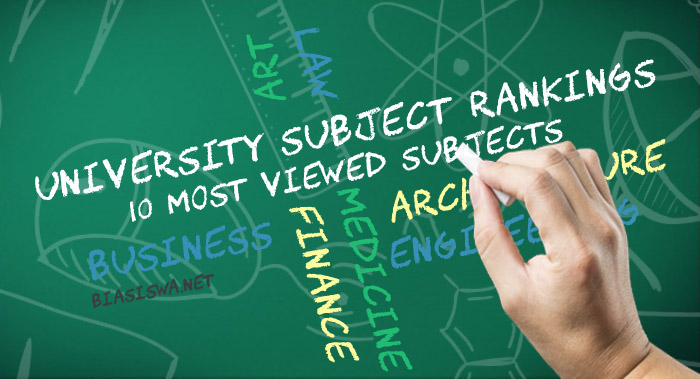 University Subject Rankings - Top 10 Most Viewed Subjects | Biasiswa