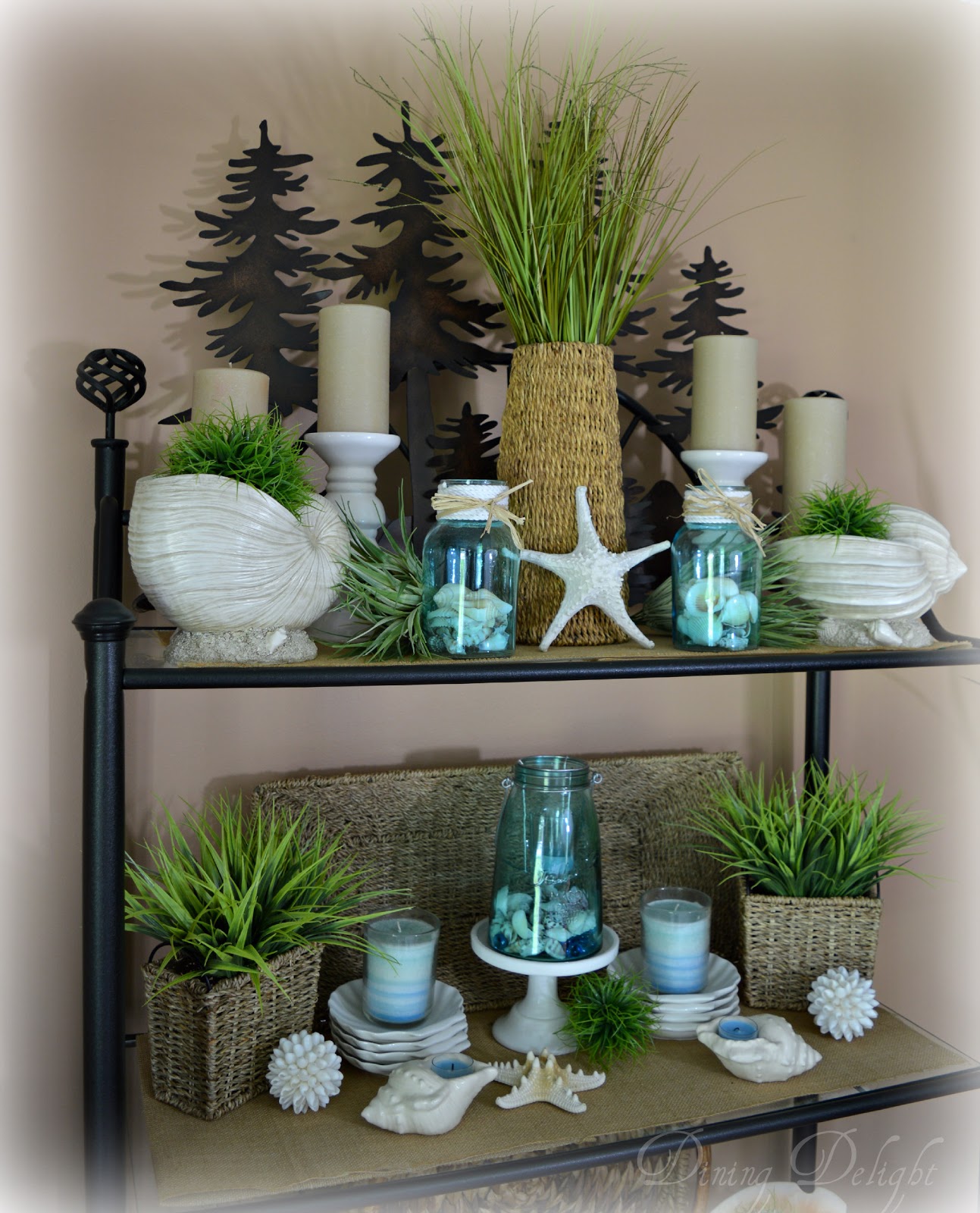 Dining Delight: Summer Decor on the Etagere