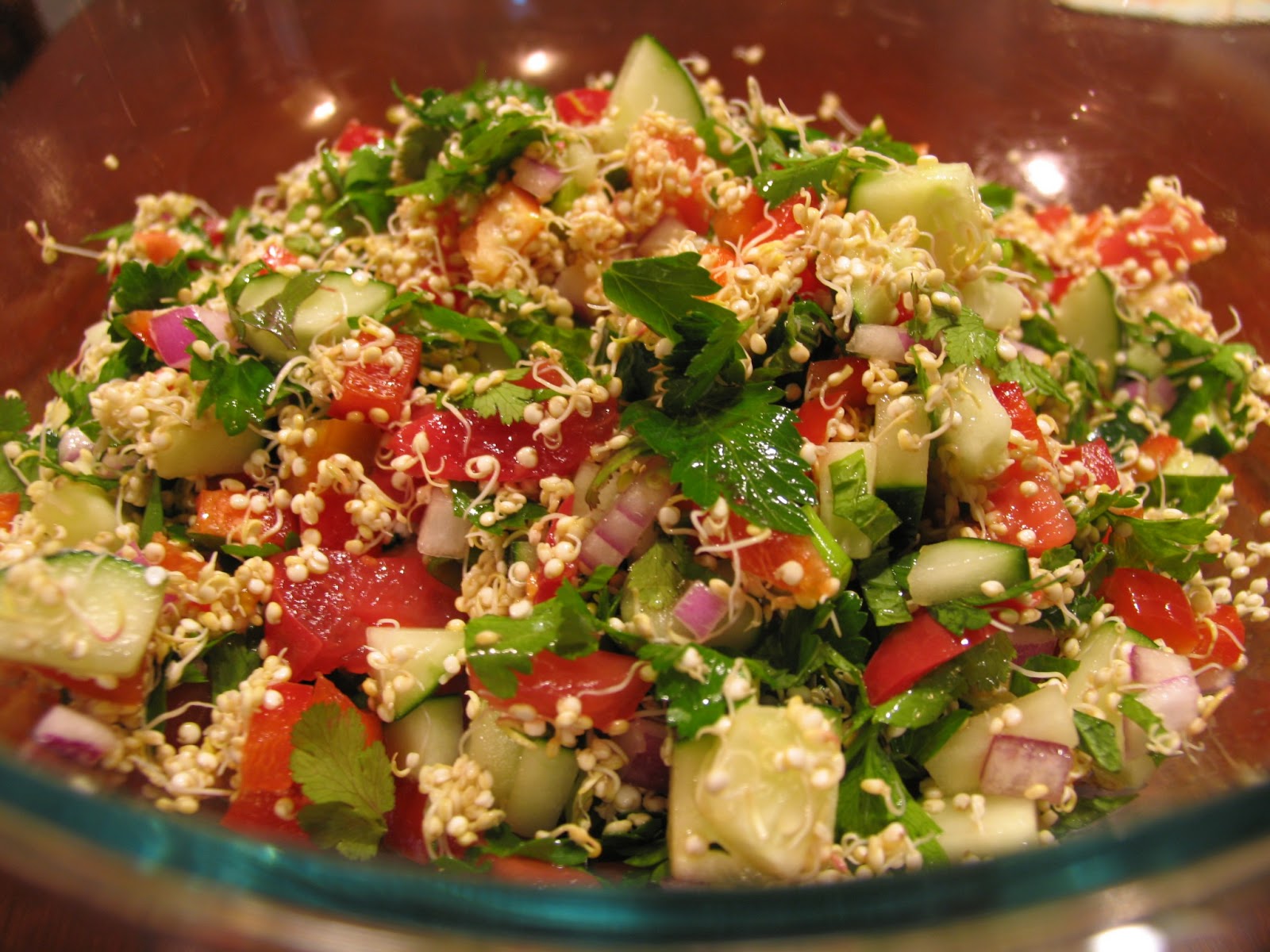 Raw World Order: Sprouted Quinoa Tabbouleh