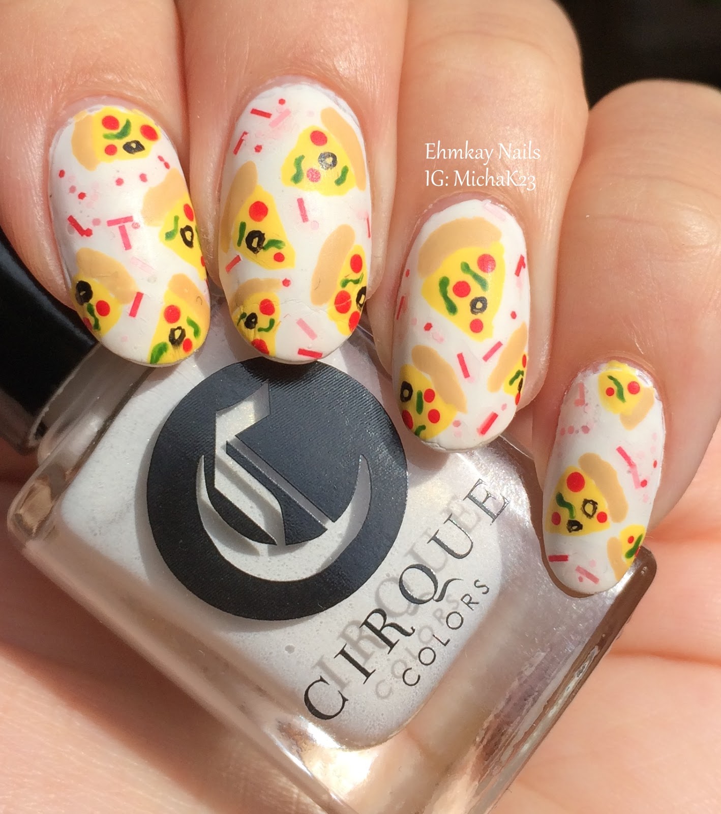 ehmkay nails: Pizza Party Nail Art with Cirque Colors