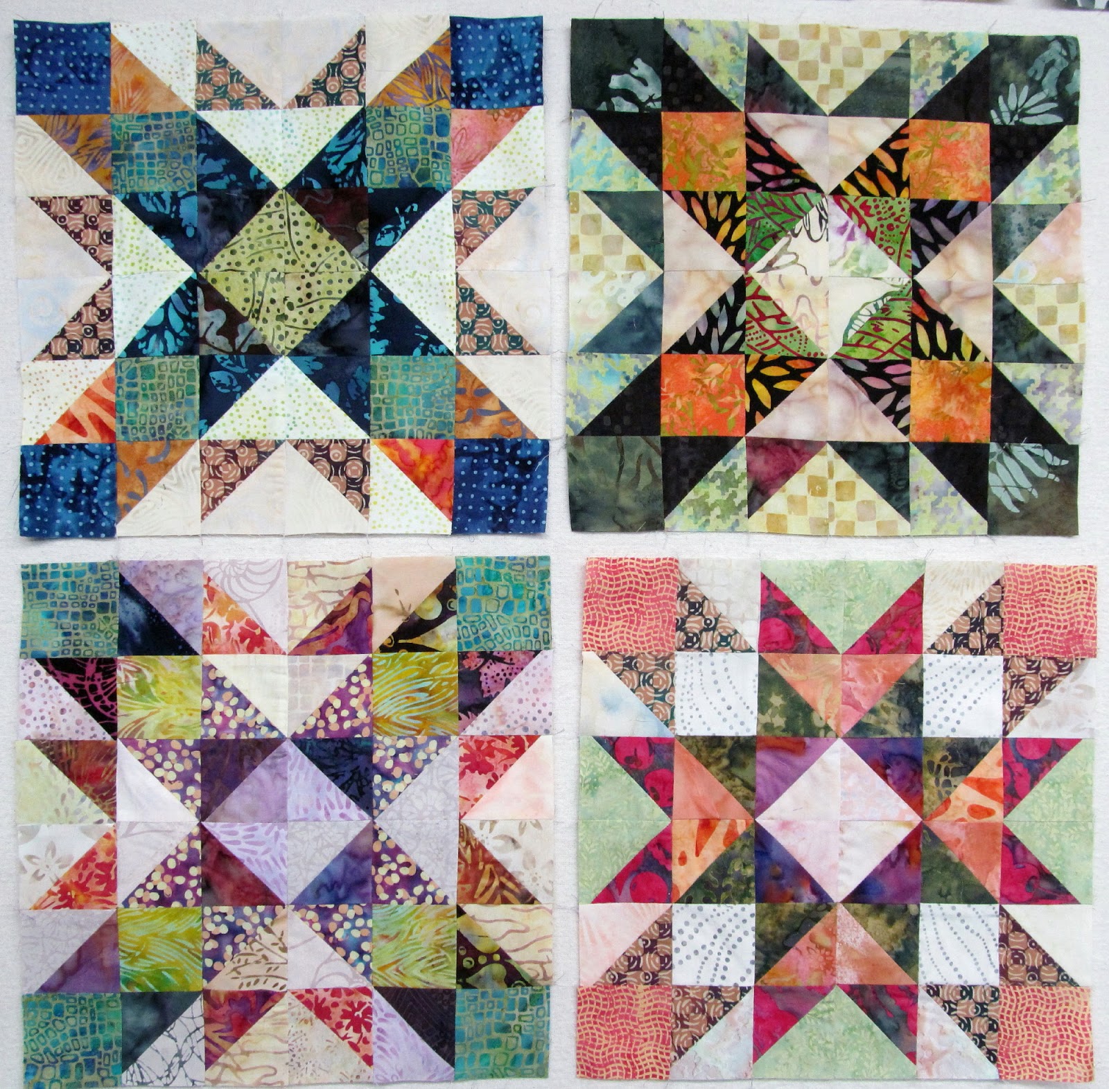 Exuberant Color : 4 blocks and lots of cutting..........