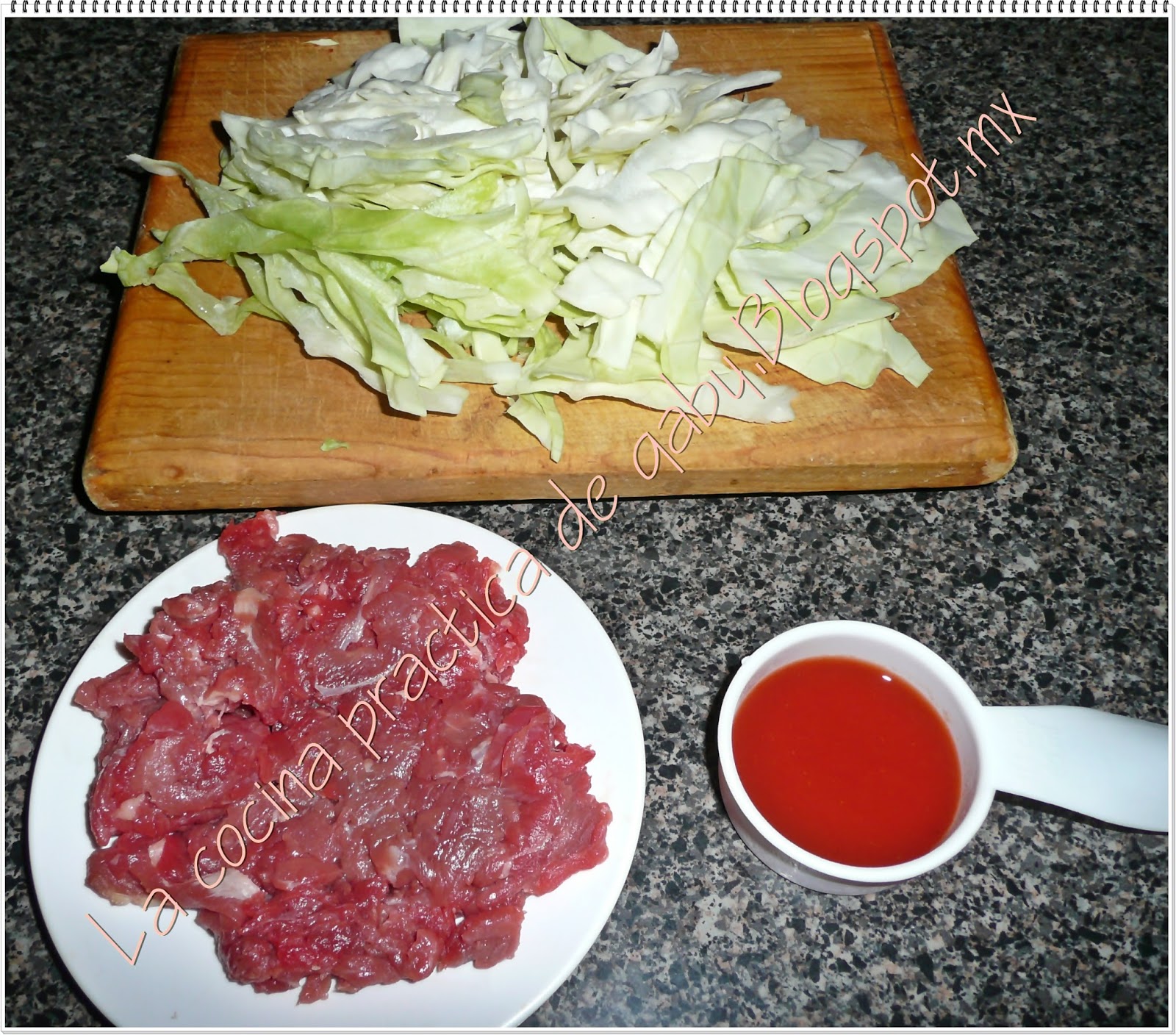 La Cocina Practica de Gaby: Repollo con carne (col)