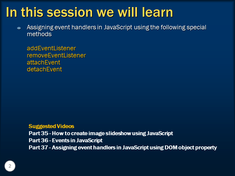 Sql Server Net And C Video Tutorial Addeventlistener And Removeeventlistener In Javascript