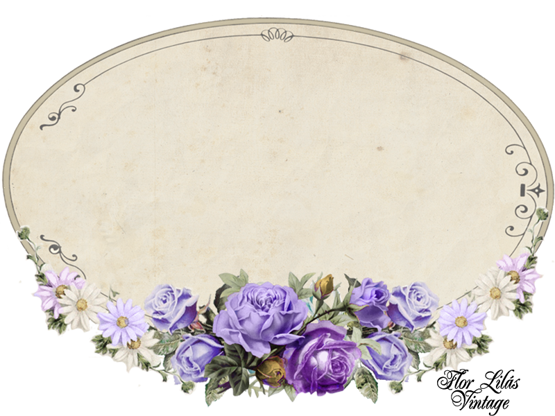 Flor Lilás Vintage: Template grátis flor lilás