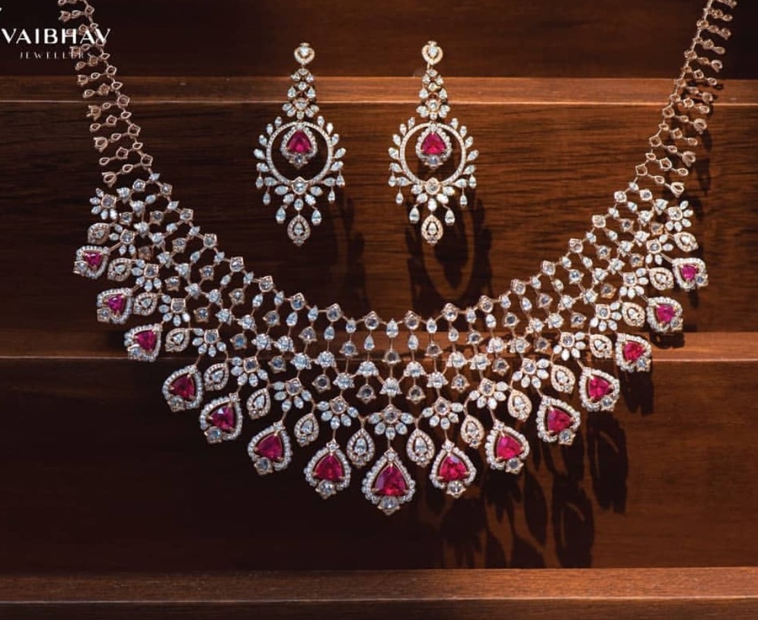 Pretty Diamond Sets by Vaibhav Jewellers - Jewellery Designs