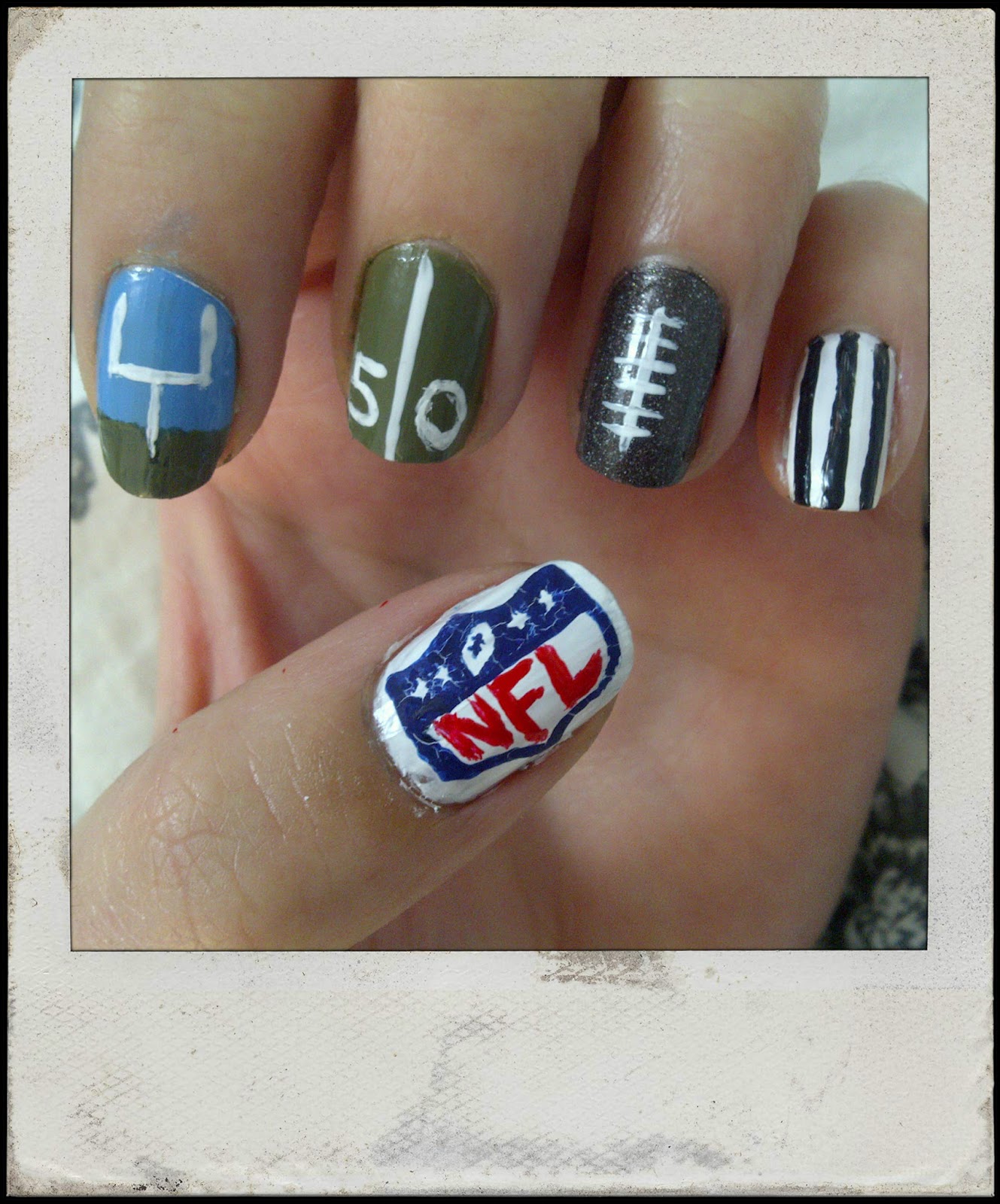 Cranberry Nail Designs: Super Bowl 2013 Nail Design!