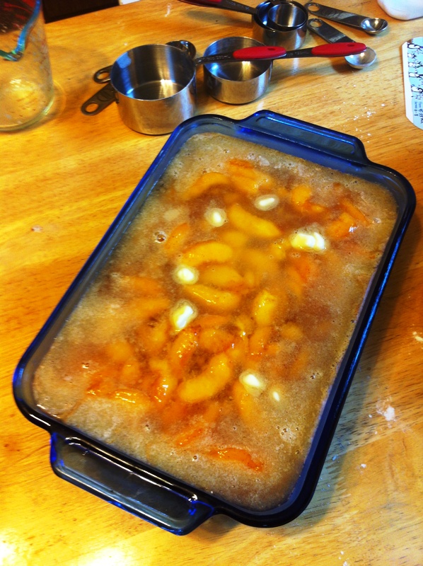 Peach Cobbler...Featuring the Best Helper Ever