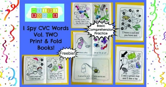 I Spy CVC Words Vol. TWO Print & Fold Books for Comprehension Practice!