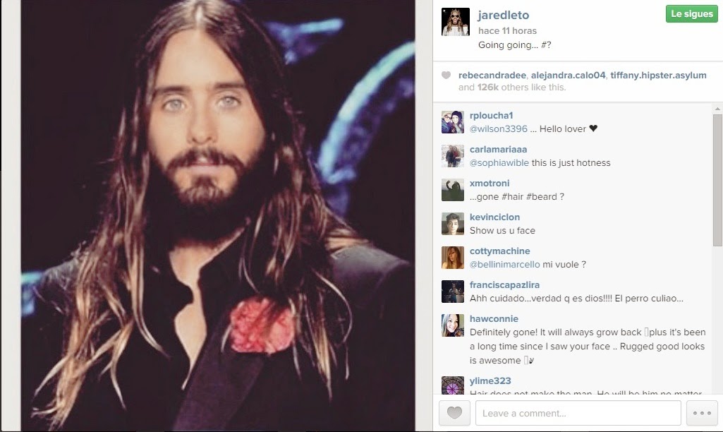Jared Leto Latin American Fans: Jared Leto Instagram 280215 EDITADO