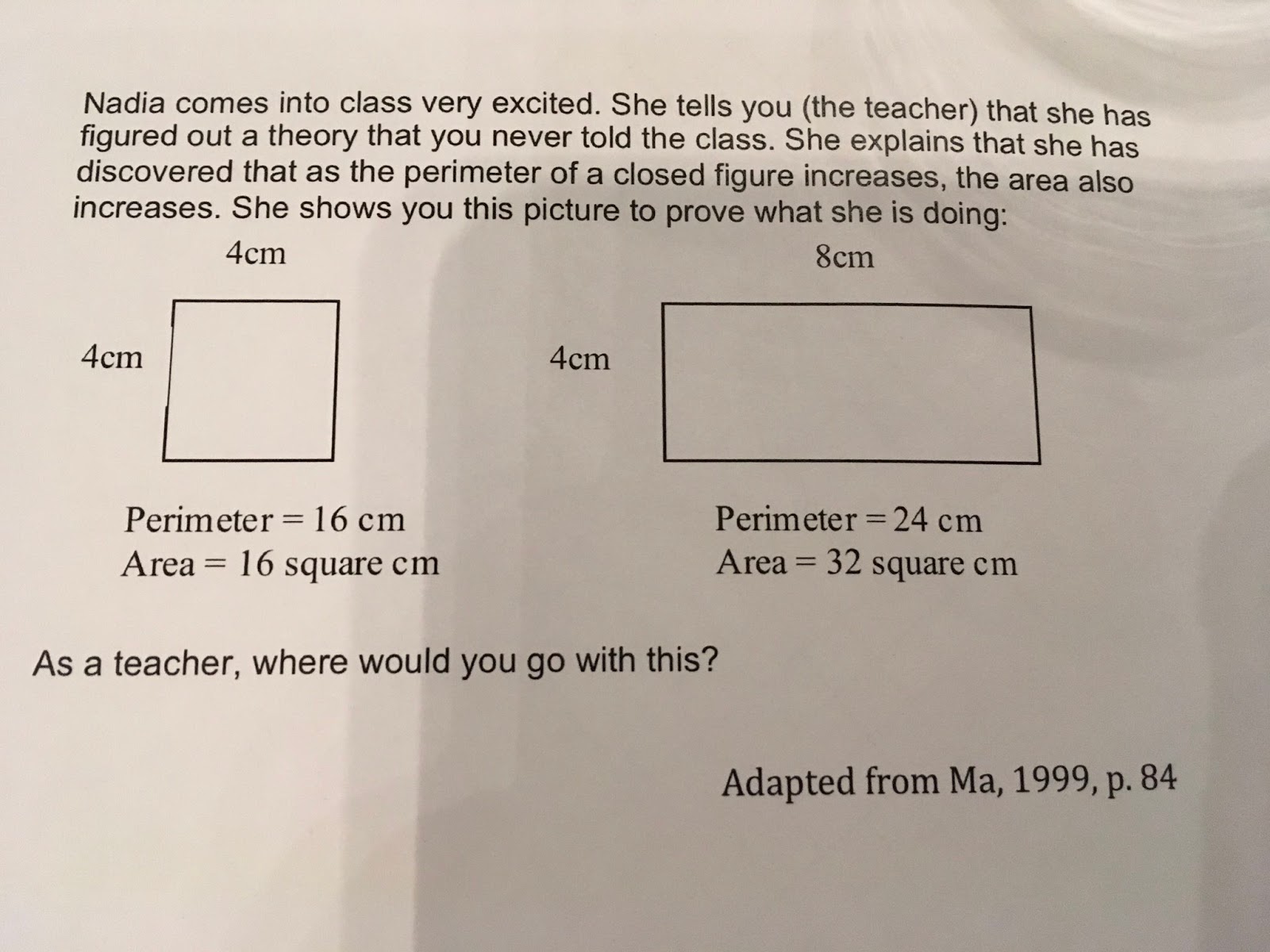 mathfest: Exploring Area and Perimeter