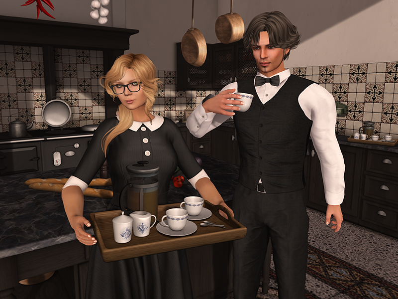 Dutchie Second Life — Outdoor basics: trees, picnic table and park bench