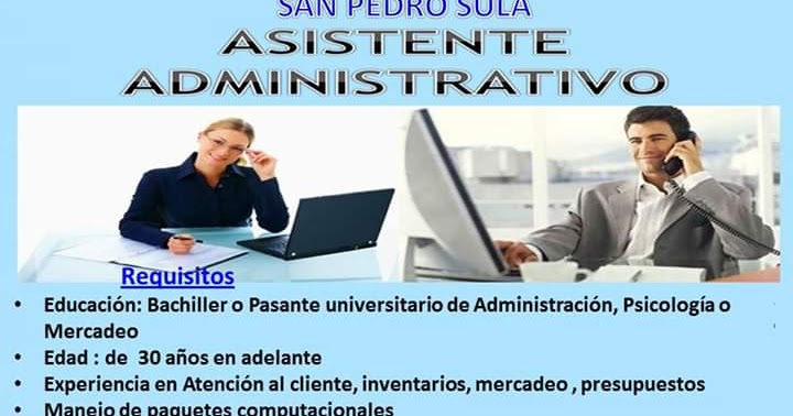 Asistente Administrativo - Tegucigalpa y SPS