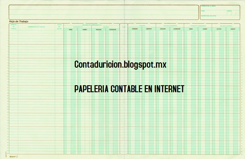 Papelería contable y administrativa GRATIS