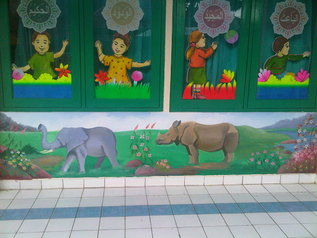 Contoh Gambar Lukisan Mural Dinding Anak Sekolah TK
