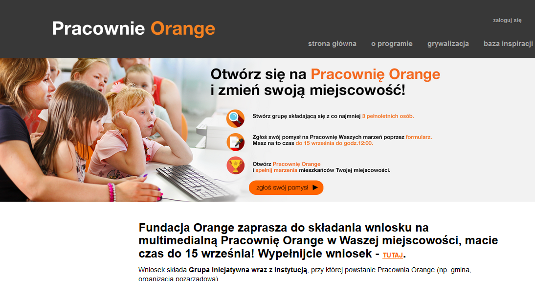 Projekty: Pracownie Orange - kończy się nabór