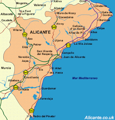 Alicante Mapa Ciudad de la Región | España mapa de la ciudad